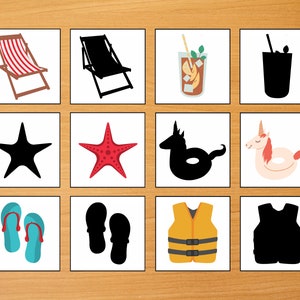 Beach Shadow Matching Cards Printable Digital Download| Montessori ...