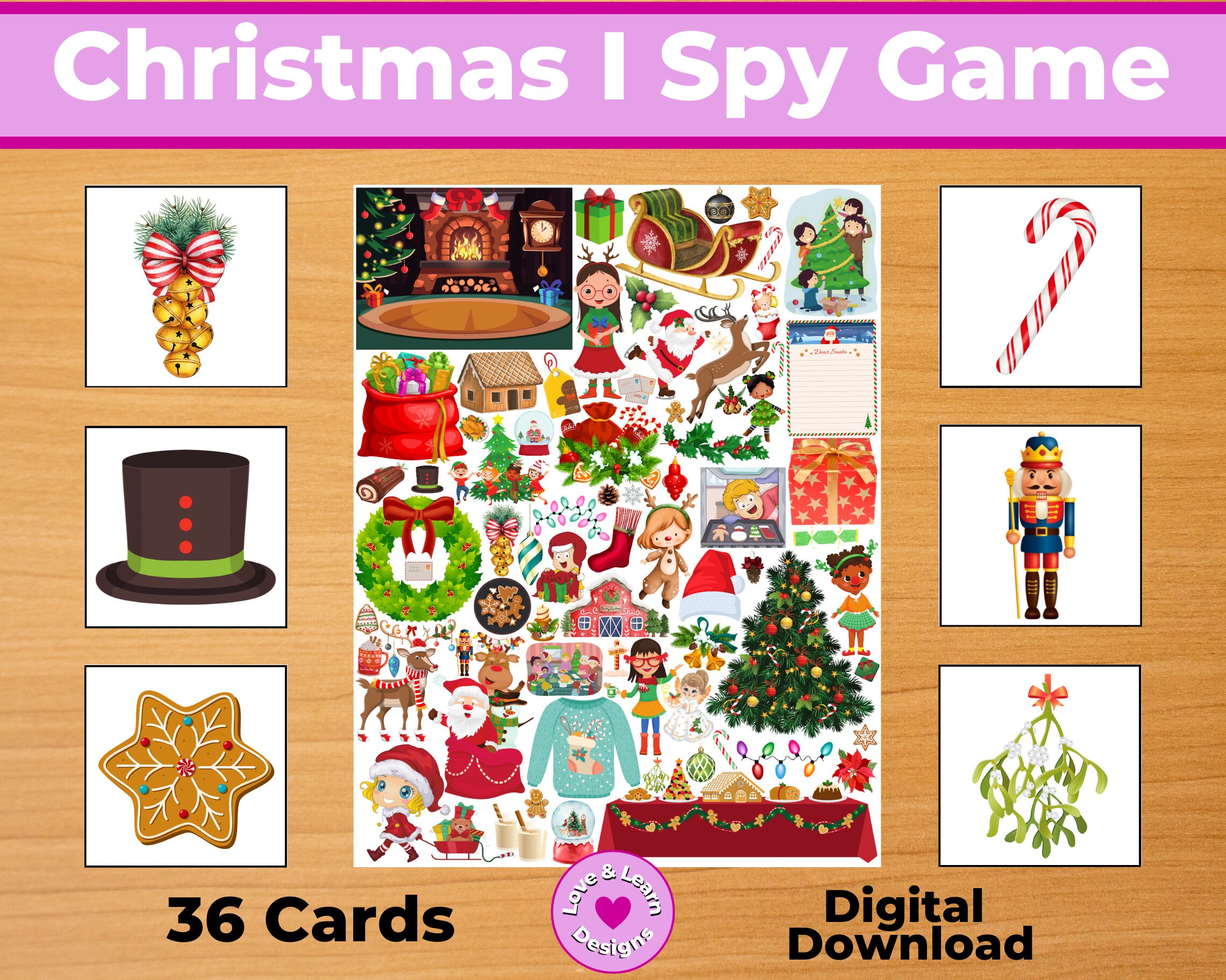 Christmas I Spy Matching Game| Digital Download| Printable Play Based ...