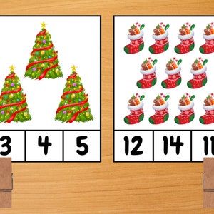 Christmas Count and Clip Cards| Child Inspired Printables|math Digital ...