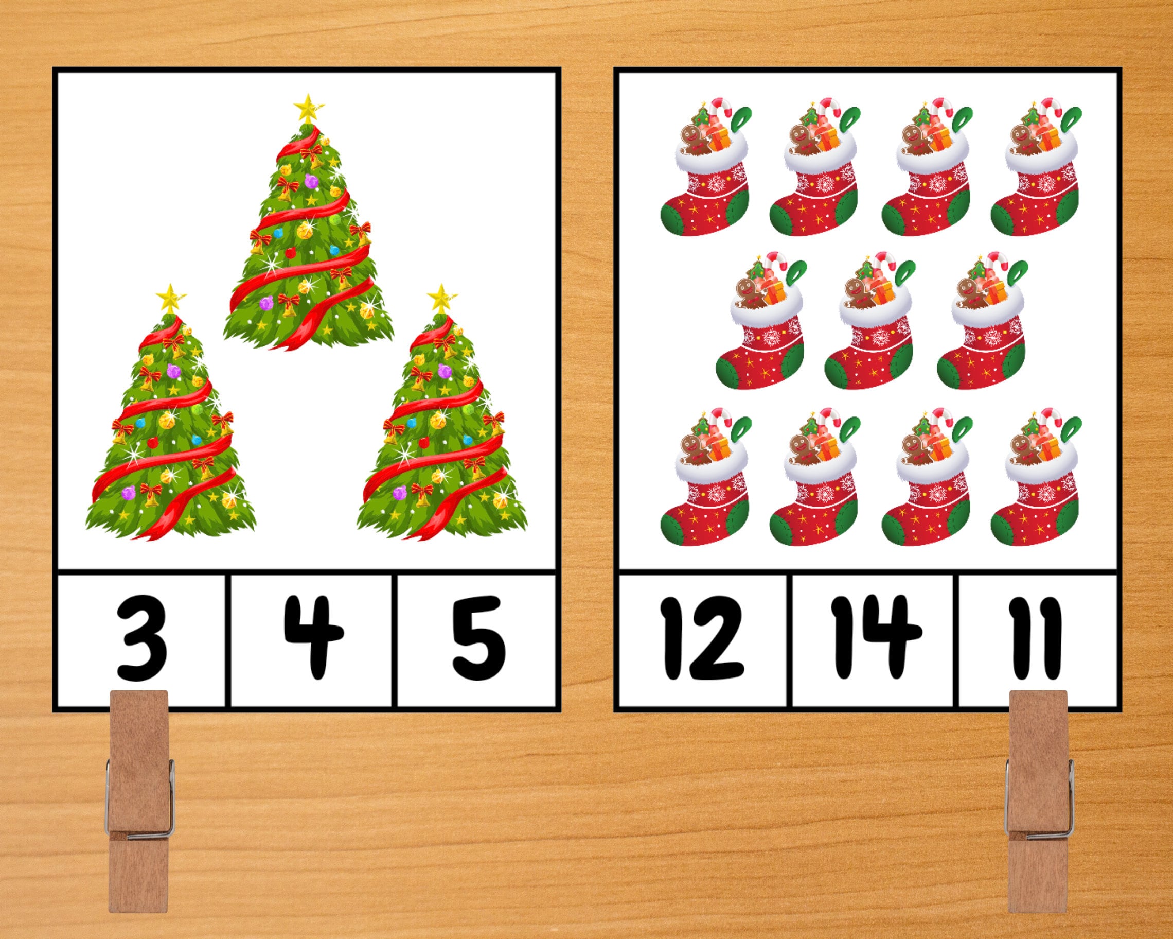 Christmas Count and Clip Cards| Child Inspired Printables|math Digital ...