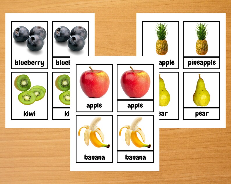 Fruits Theme 3 Part Cards| Printable Digital Download| Montessori ...