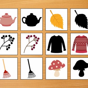 Autumn Shadow Matching Cards| Child Inspired Printables| Digital ...