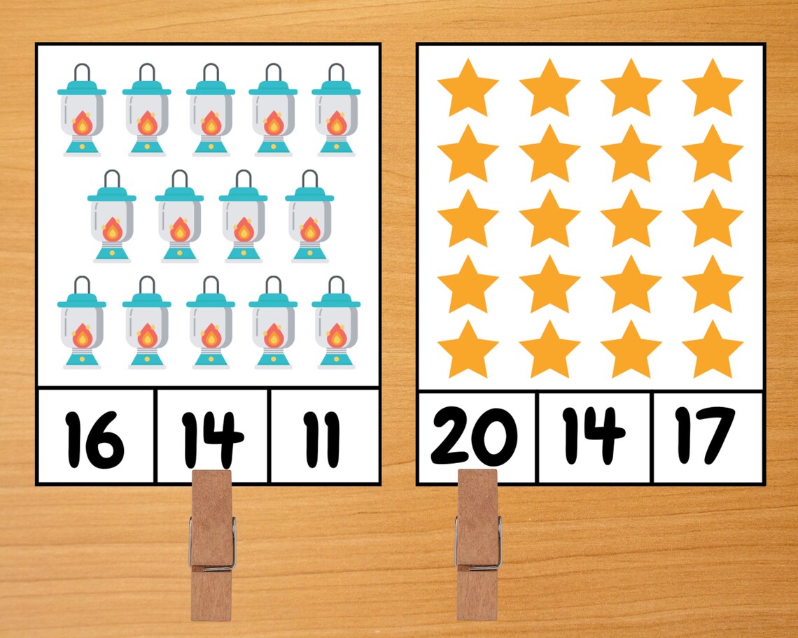 Camping Count and Clip Cards| Printable Digital Download| Montessori ...