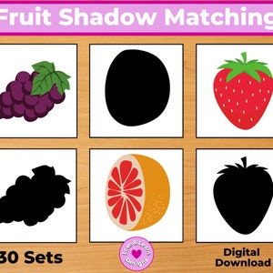 Fruits Shadow Matching Cards Printable Digital Download| Montessori ...