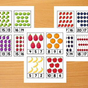 Fruits Count and Clip Cards| Printable Digital Download| Montessori ...