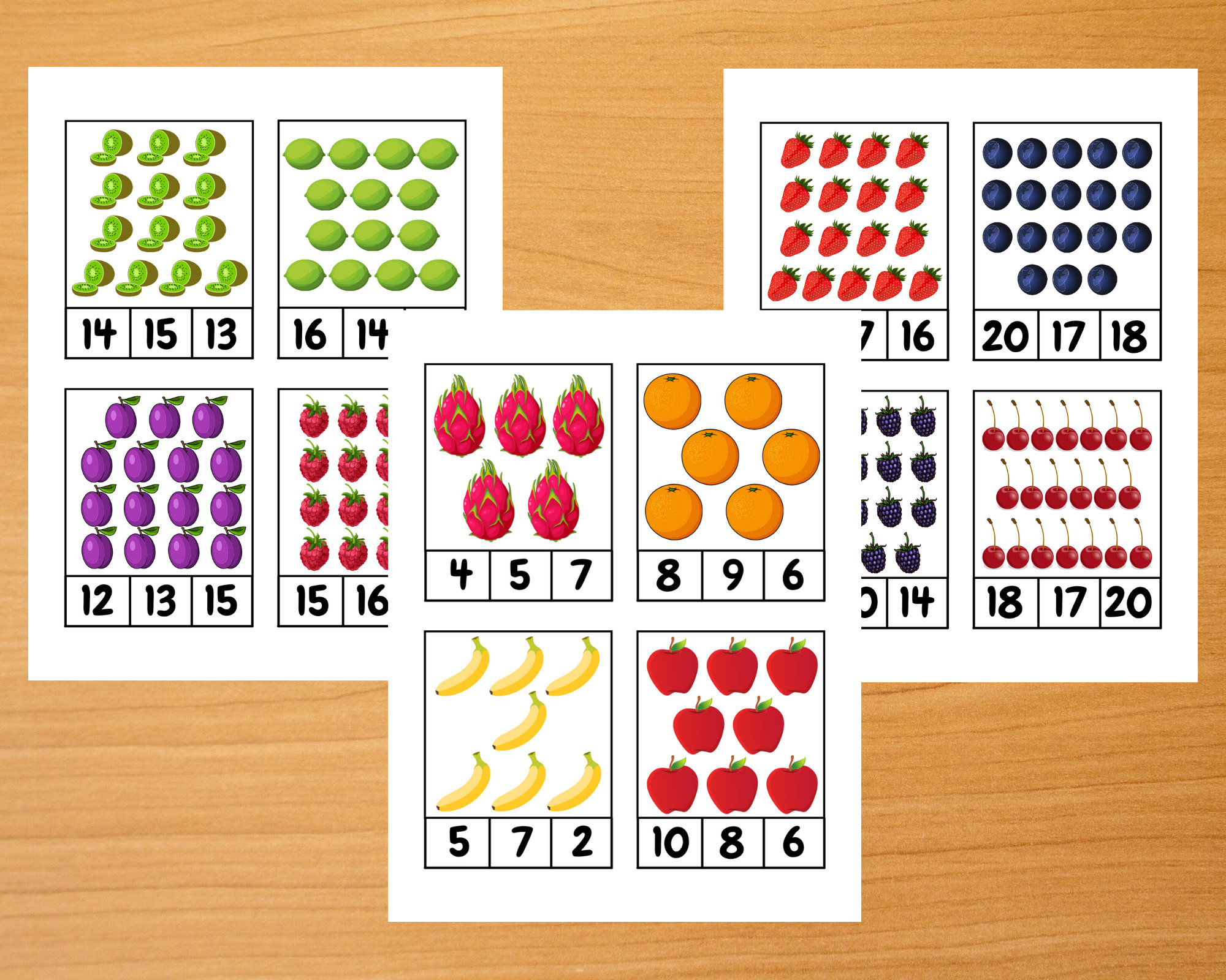 Fruits Count and Clip Cards| Printable Digital Download| Montessori ...