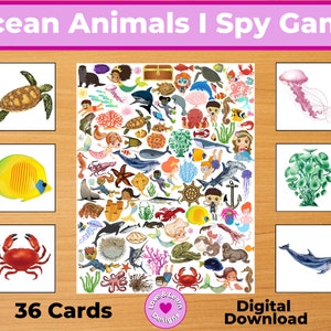 Ocean Animals I Spy Matching Game| Digital Download| Printable Play ...
