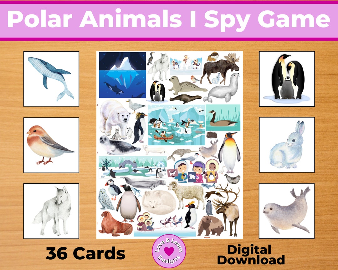 Polar Animals I Spy Matching Game| Digital Download| Printable Play ...