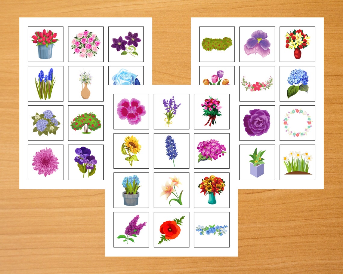 Flowers I Spy Matching Game Digital Download Printable Play Based ...