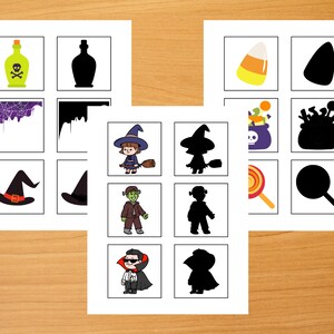 Halloween Shadow Matching Cards| Child Inspired Printables| Digital ...
