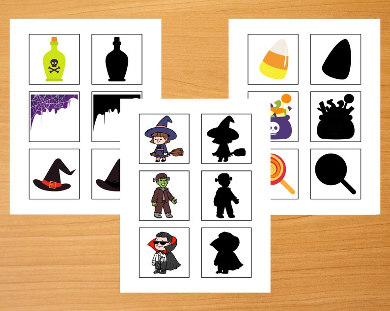 Halloween Shadow Matching Cards| Child Inspired Printables| Digital ...