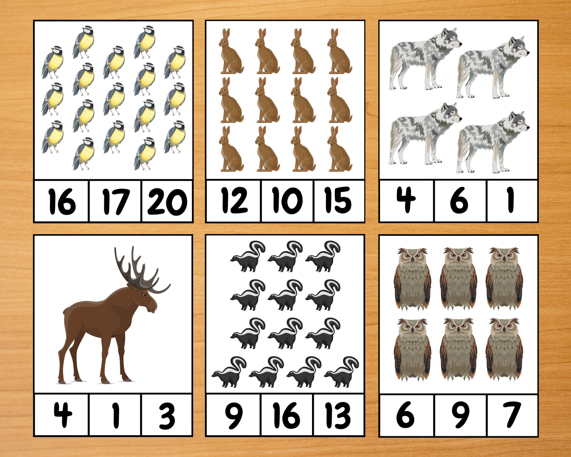 Woodland Animals Count and Clip Cards| Child Inspired Printables ...