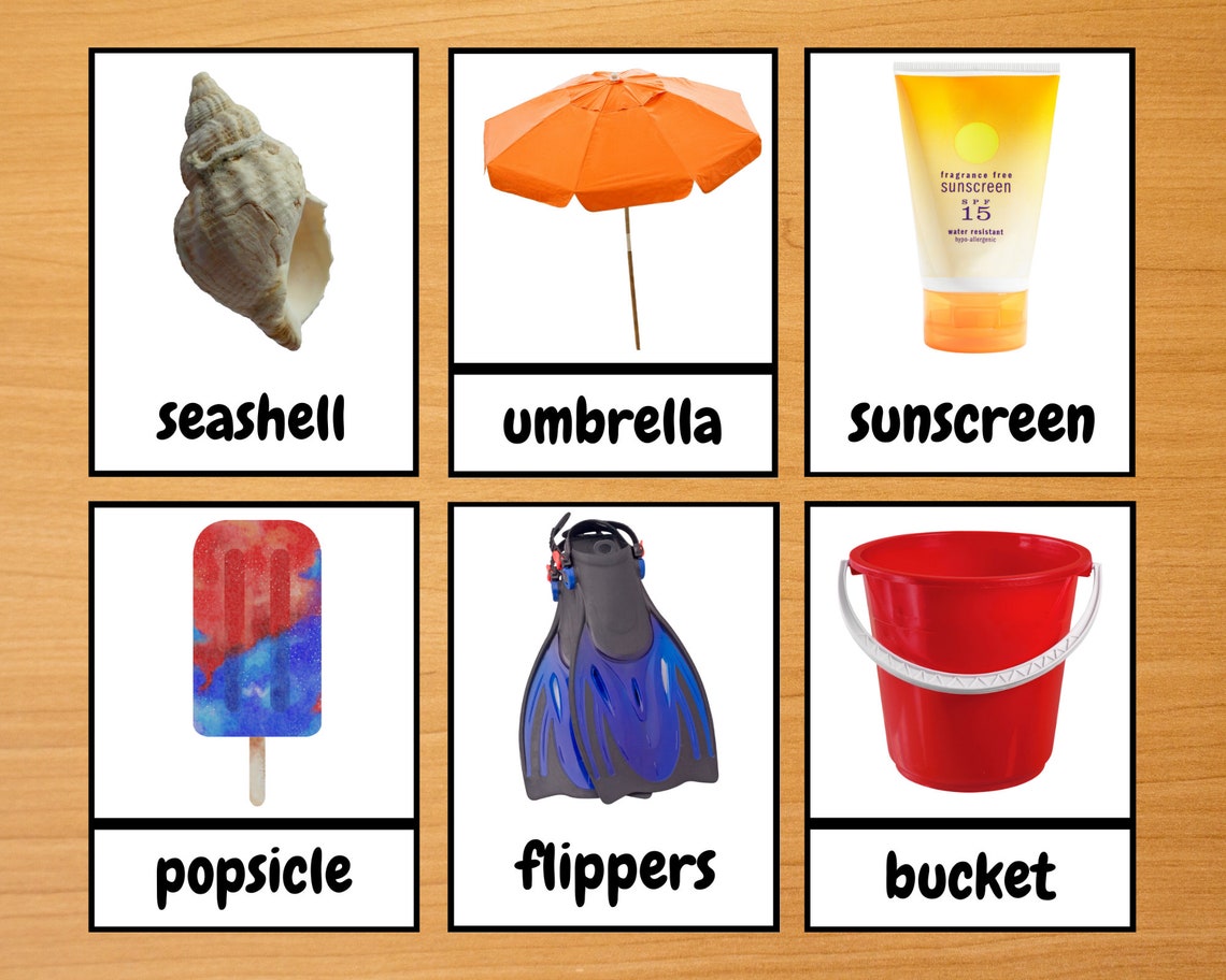 Beach Theme 3 Part Cards Printable Digital Download Montessori ...