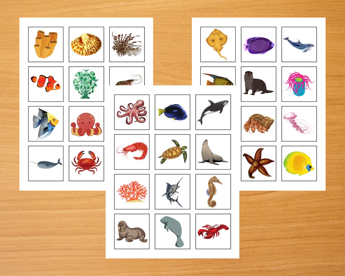 Ocean Animals I Spy Matching Game| Digital Download| Printable Play ...