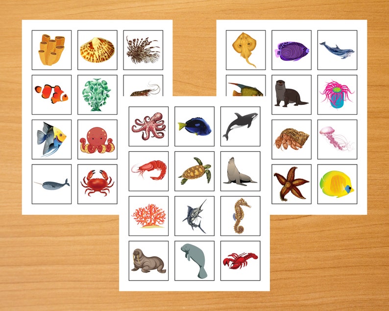 Ocean Animals I Spy Matching Game| Digital Download| Printable Play ...