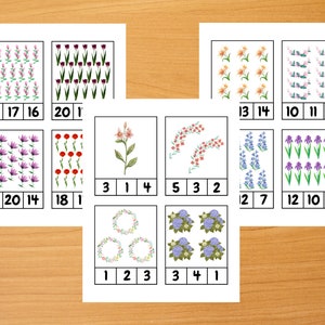 Flowers Count and Clip Cards| Printable Digital Download| Montessori ...