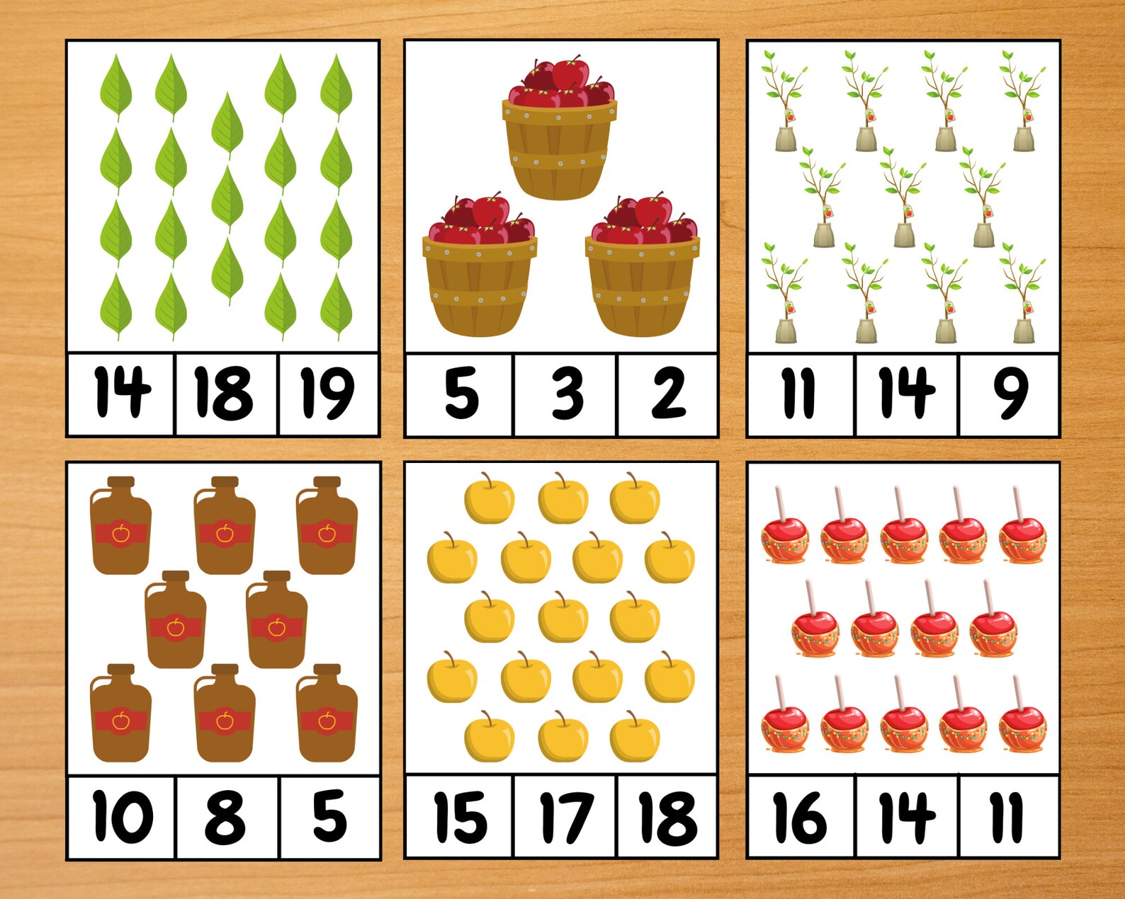 Apples Count and Clip Cards| Printable Digital Download| Montessori ...