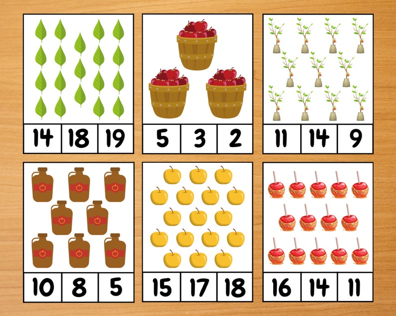 Apples Count and Clip Cards| Printable Digital Download| Montessori ...