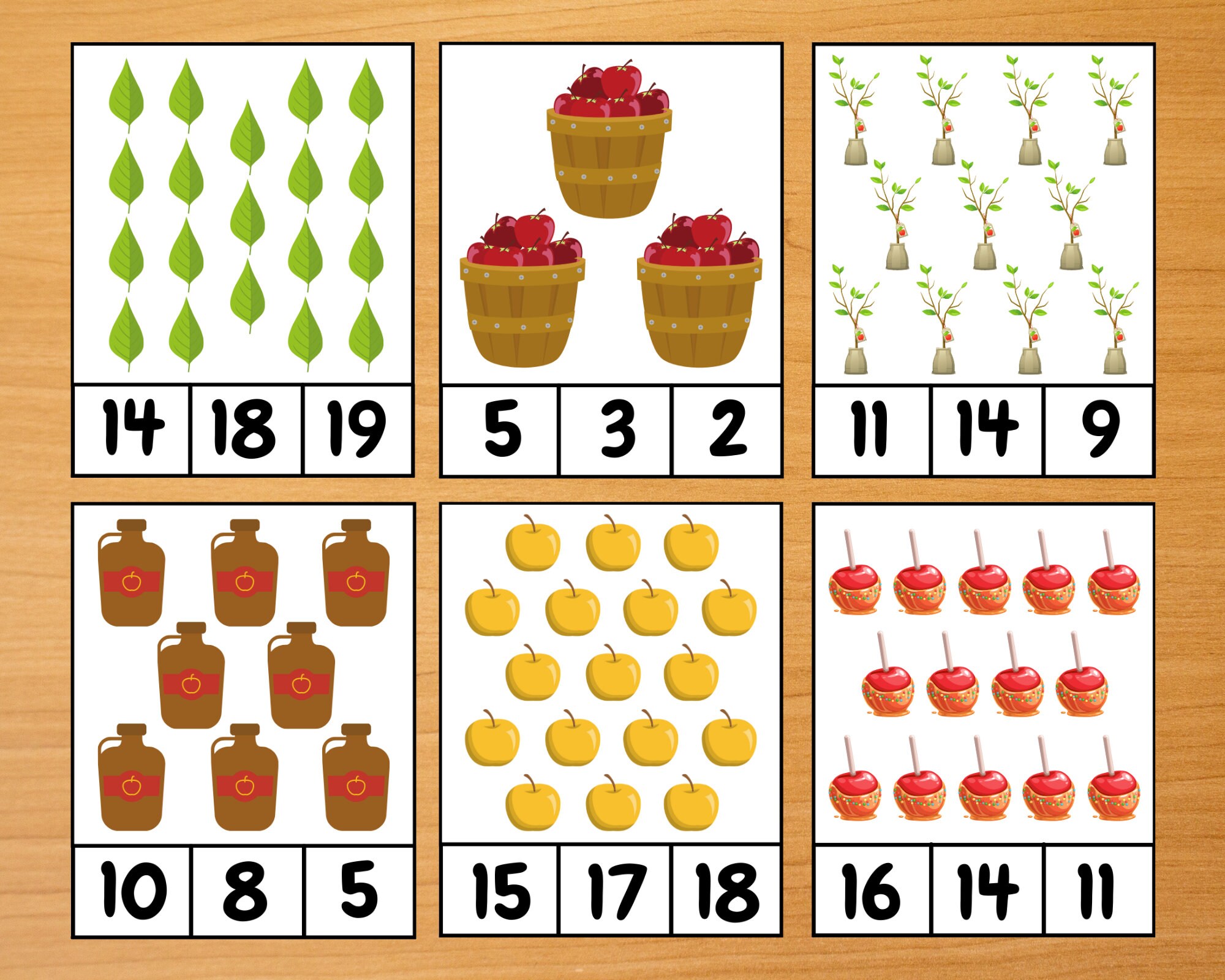 Apples Count and Clip Cards| Printable Digital Download| Montessori ...