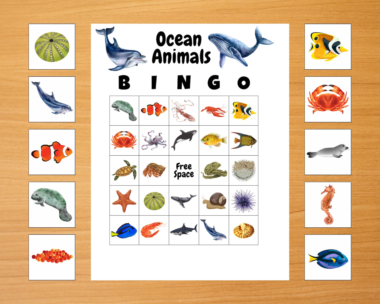Ocean Animals Bingo Digital Download Printable Play Based Activity ...