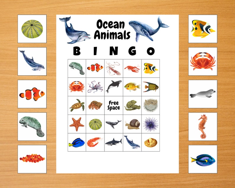Ocean Animals Bingo Digital Download| Printable Play Based Activity ...