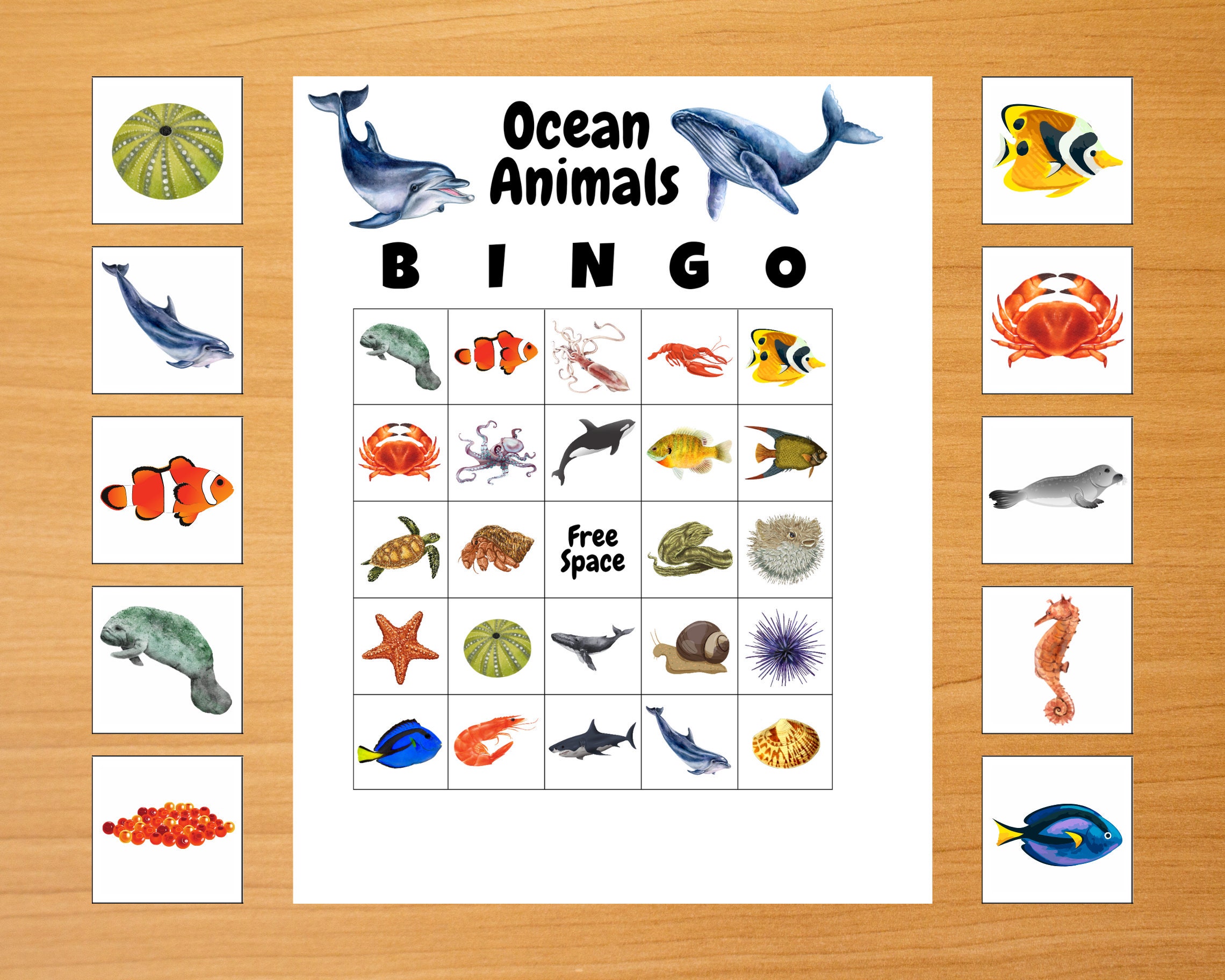 Ocean Animals Bingo Digital Download Printable Play Based Activity ...