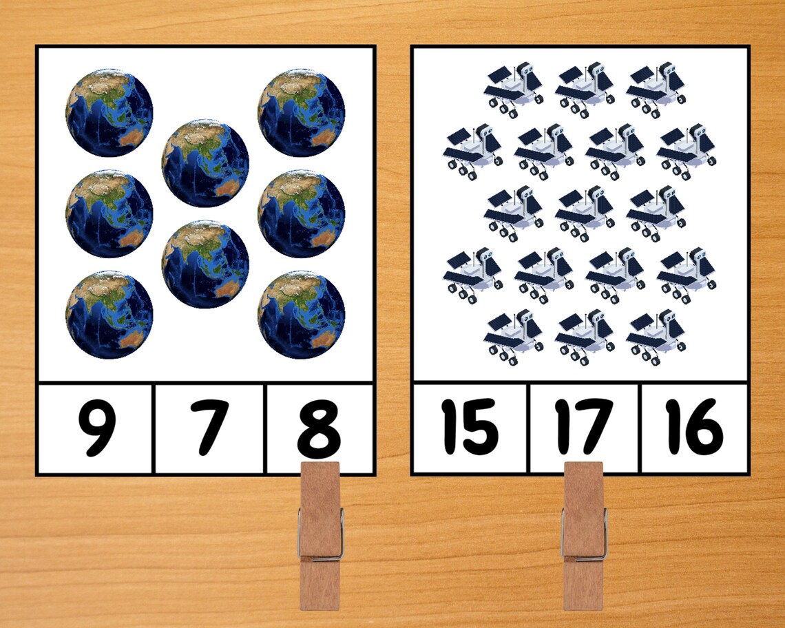 Space Count and Clip Cards| Child Inspired Printables|math Digital ...