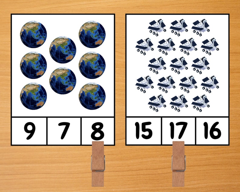 Space Count and Clip Cards| Child Inspired Printables|math Digital ...