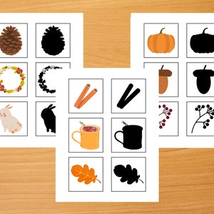 Autumn Shadow Matching Cards| Child Inspired Printables| Digital ...