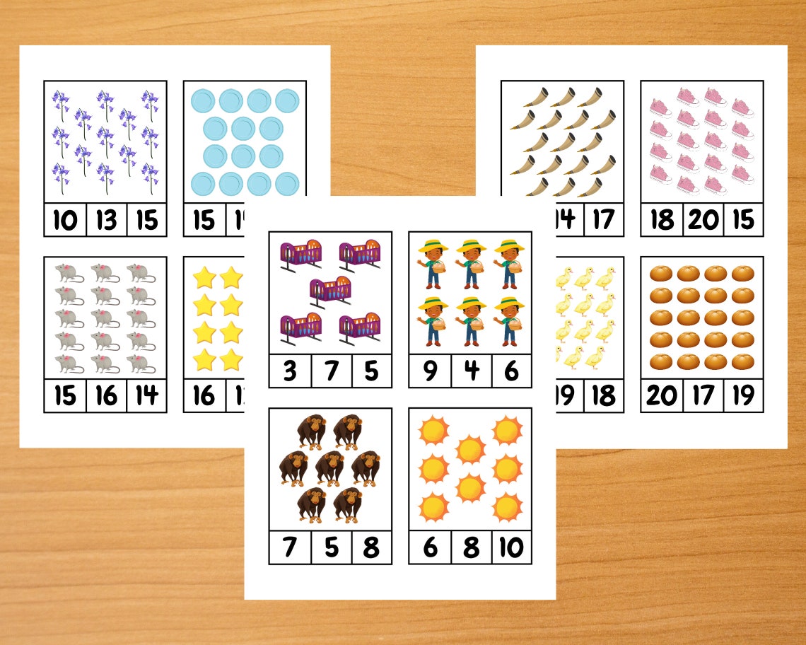 Nursery Rhymes Count and Clip Cards| Child Inspired Printables|math ...