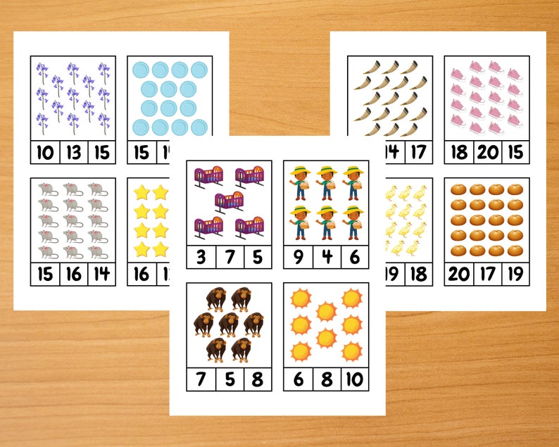 Nursery Rhymes Count and Clip Cards| Child Inspired Printables|math ...