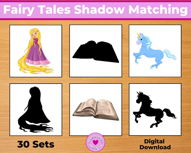 Fairy Tales Shadow Matching Cards| Child Inspired Printables| Digital ...