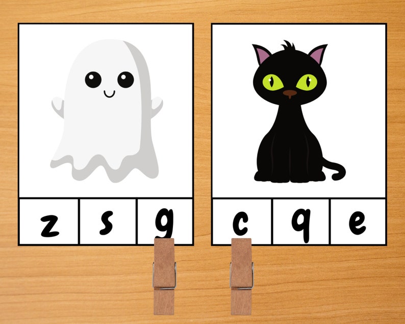 Halloween Beginning Letter Sound Clip Cards| Child Inspired Printable ...