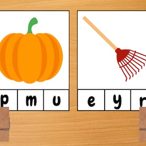 Autumn Beginning Letter Sound Clip Cards| Child Inspired Printable ...