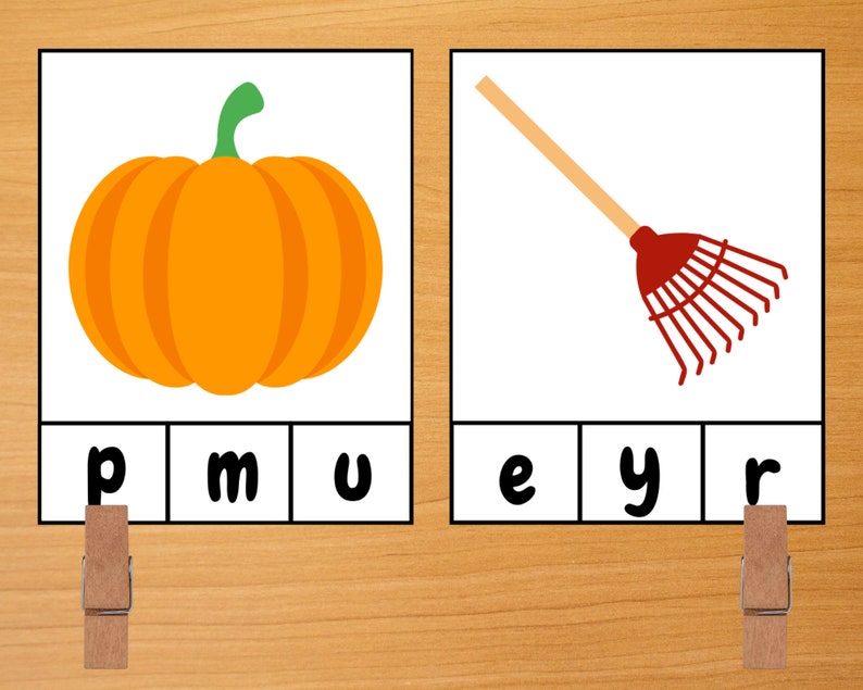 Autumn Beginning Letter Sound Clip Cards| Child Inspired Printable ...