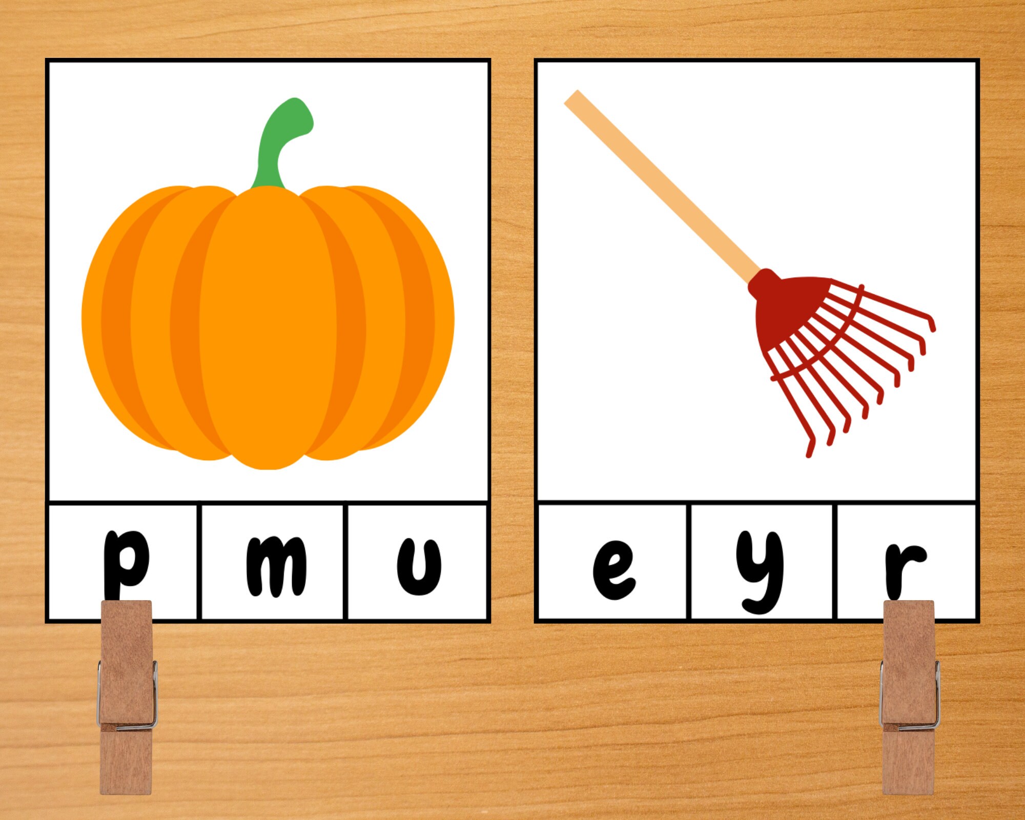 Autumn Beginning Letter Sound Clip Cards| Child Inspired Printable ...