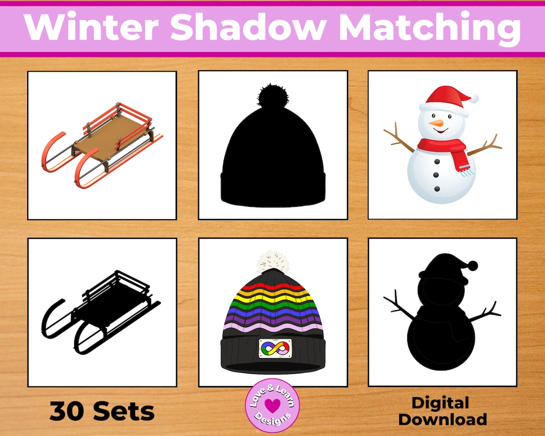 Winter Shadow Matching Cards| Child Inspired Printables| Digital ...