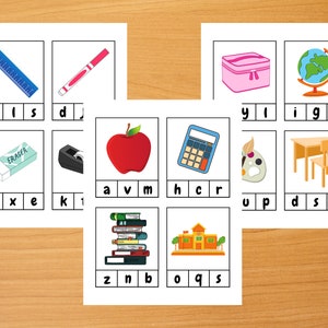 School Beginning Letter Sound Clip Cards| Printable Digital Download ...