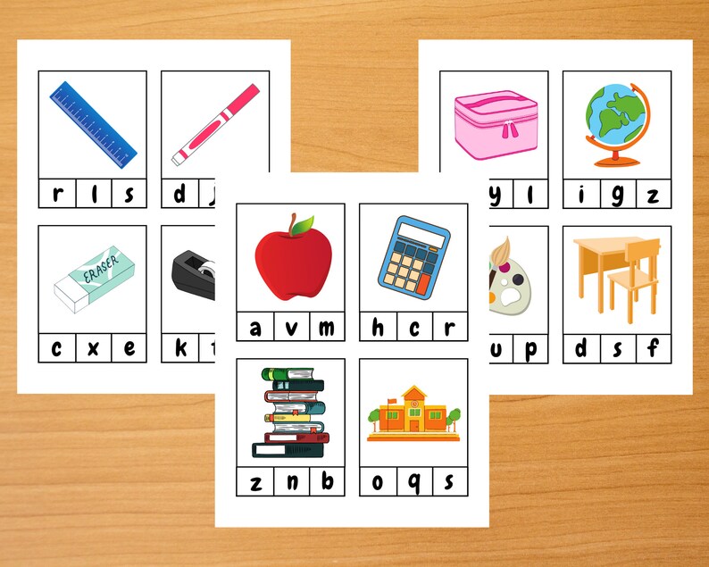 School Beginning Letter Sound Clip Cards| Printable Digital Download ...