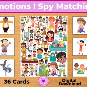 Emotions I Spy Matching Game| Digital Download| Printable Play Based ...