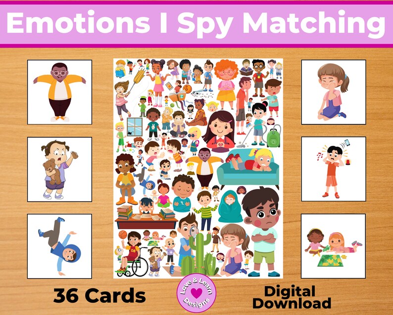 Emotions I Spy Matching Game| Digital Download| Printable Play Based ...