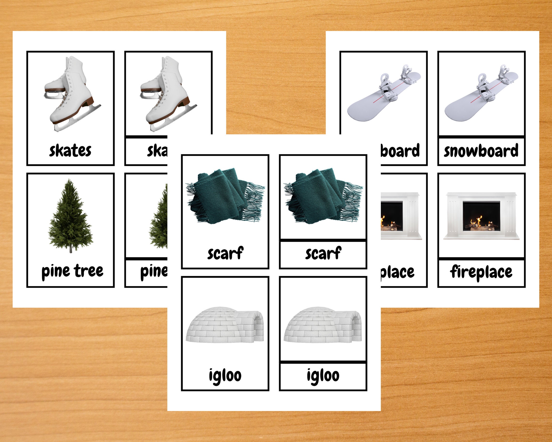 Winter 3 Part Cards| Child Inspired Printable| Educational Digital ...