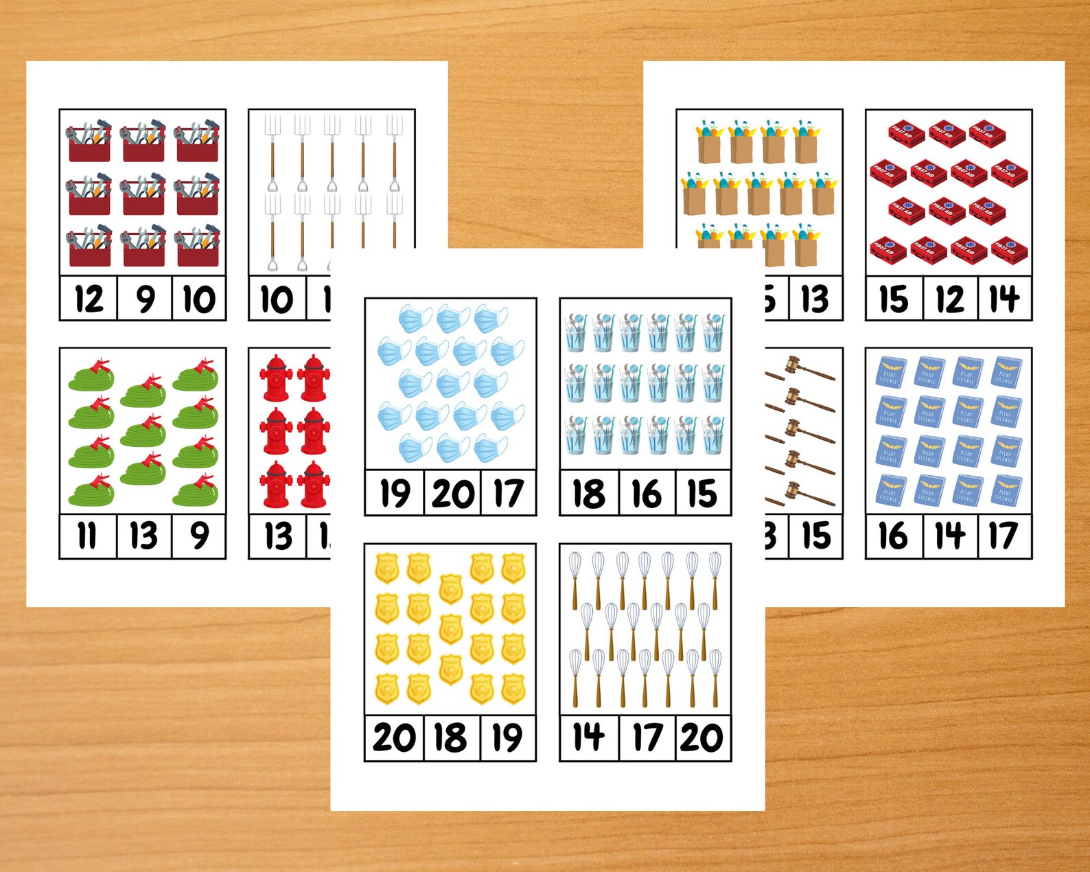 Community Helpers Count and Clip Cards| Child Inspired Printable ...