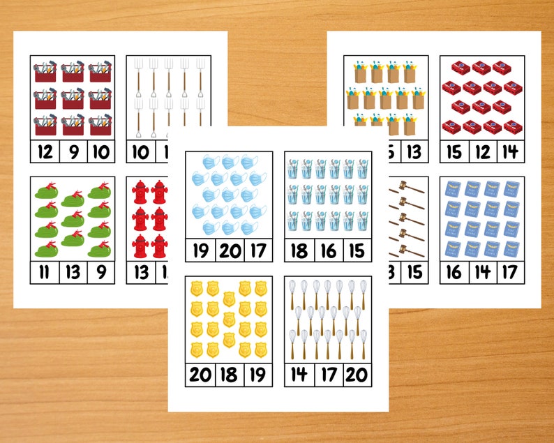 Community Helpers Count and Clip Cards| Child Inspired Printable ...