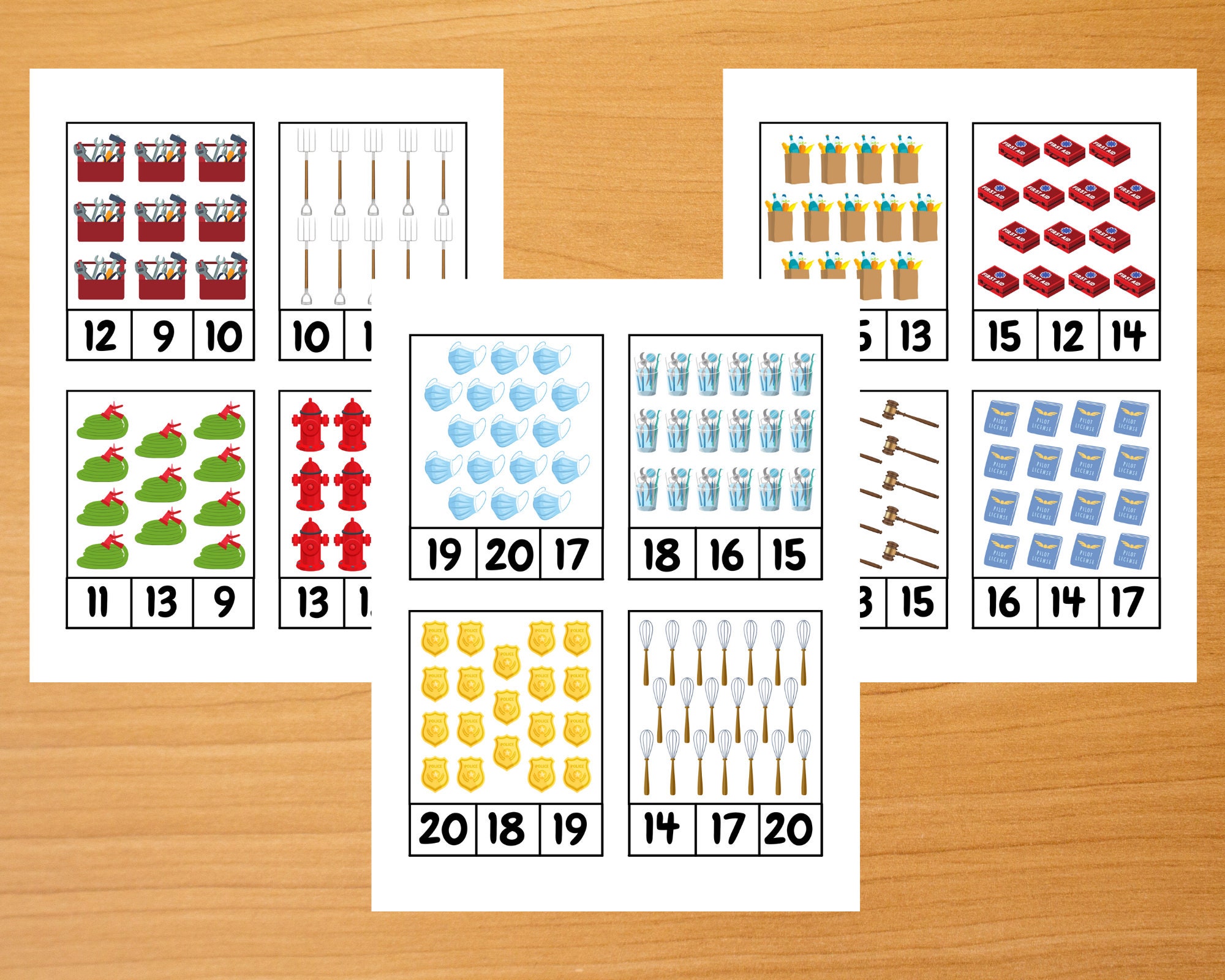 Community Helpers Count and Clip Cards| Child Inspired Printable ...