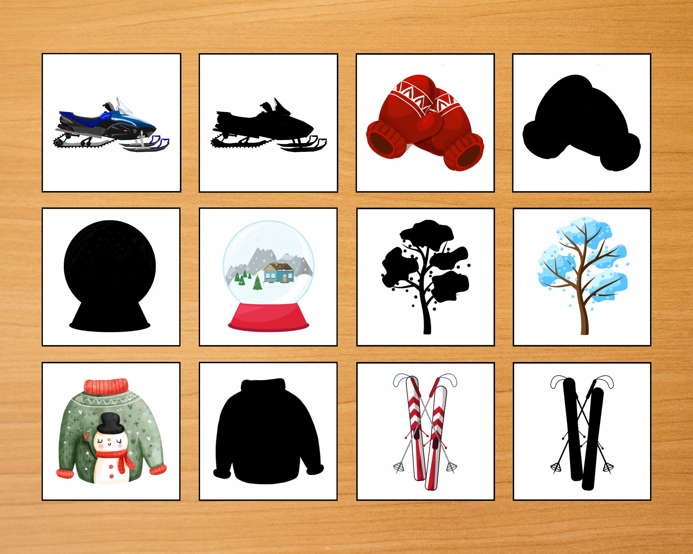 Winter Shadow Matching Cards| Child Inspired Printables| Digital ...