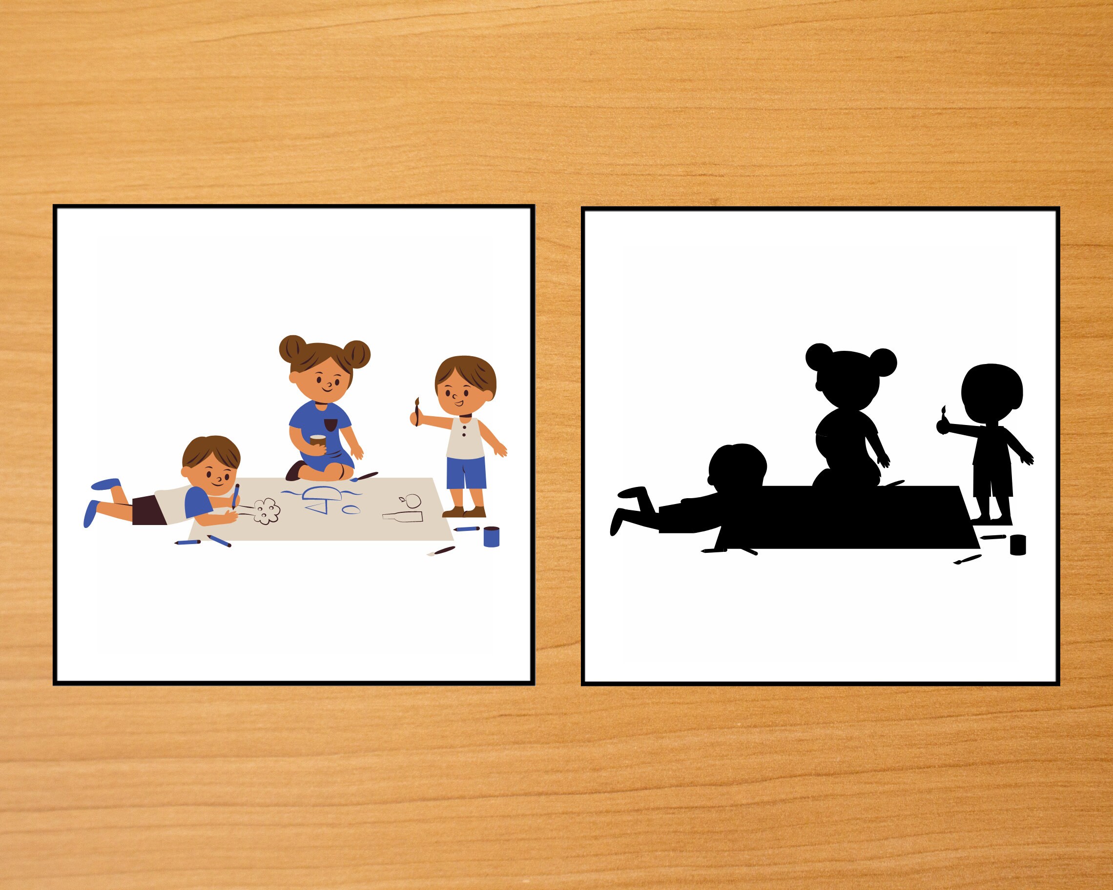 Friendship Shadow Matching Cards Child Inspired Printables Digital ...
