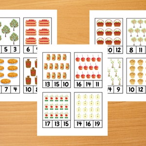 Apples Count and Clip Cards| Printable Digital Download| Montessori ...