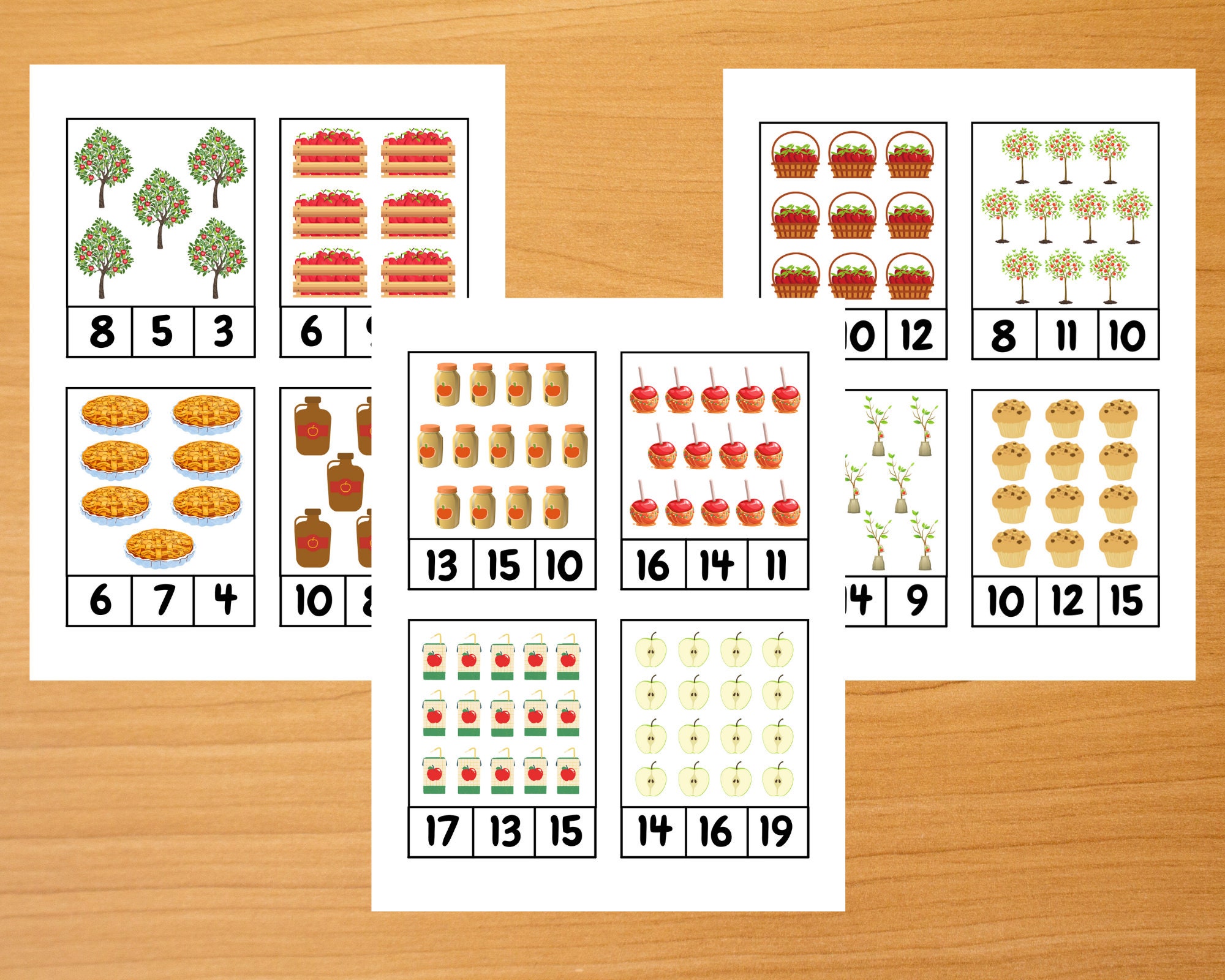 Apples Count and Clip Cards| Printable Digital Download| Montessori ...