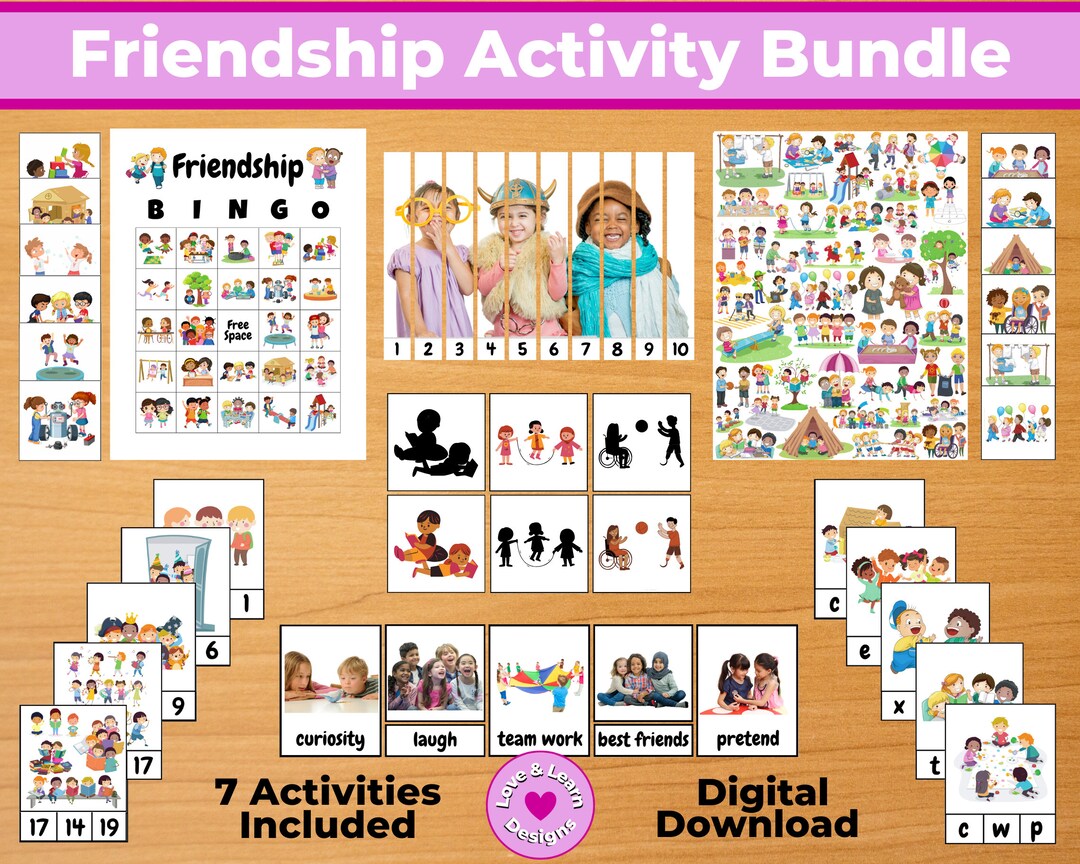 Friendship Theme Activity Bundle| Child Inspired Printables| Digital ...